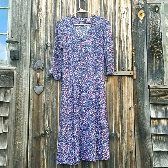 Breli | Dresses | Vintage Breli Made Usa Flower Long Prairie Dress ...